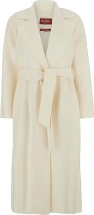Max Mara Femme, Manteaux, Blanc, Taille: 38 FR Manteau en laine, cachemire et soie