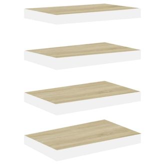 Generic Schwebendes Wandregal, 4 St&uuml;ck, MDF, Hochglanz-Wei&szlig;, Schwebendes Regal, 23/40/50/60/80/90/120 cm, Wandregal f&uuml;r Wohnzimmer/Arbeitszimmer/Bad/K&uuml;che (40