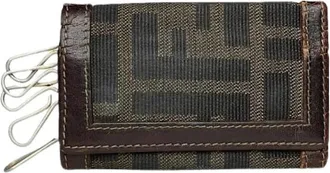 Fendi unisex, Pre-owned, Brun, Taille: ONE Size Porte-cl&eacute;s en cuir Pre-owned
