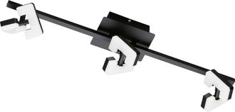 Fischer & Honsel Deckenleuchte, Ray | sandschwarz | schwenkbar | L: 60 cm, B: 9,50 cm | Ausladung Decke: 13 cm| 3x LED 4,5 Watt 3000 Kelvin | 1900 Lumen | 21402 | EEG: