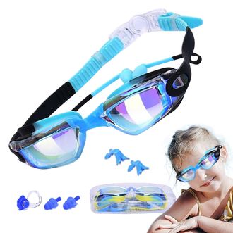 Generic Schwimmbrille f&uuml;r Kinder, Schwimmbrille mit Ohrst&ouml;pseln, Anti-Beschlag-Schnorchelbrille und Ohrst&ouml;psel - UV-Schutz, Wassersportbrille f&uuml;r klare Sicht