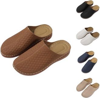 Generic Sandales pour femme - Bout ferm&eacute; - Sandales plates en daim - Chaussures orthop&eacute;diques &agrave; bout ferm&eacute; - Convient &agrave; la plupart des hommes et des femmes - 