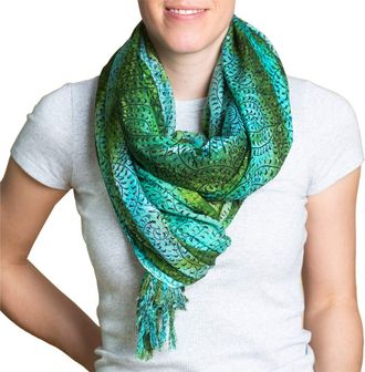 Panasiam Scarf Batik 190x116cm, B006 green blue