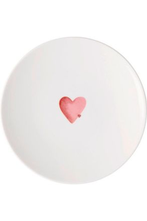 Villeroy & Boch Fr&uuml;hst&uuml;cksteller With Love, Wei&szlig;, Keramik, Herz, rund, 21x21x2.5 cm, sto&szlig;fest, Essen & Trinken, Geschirr, Teller, Kuchenteller