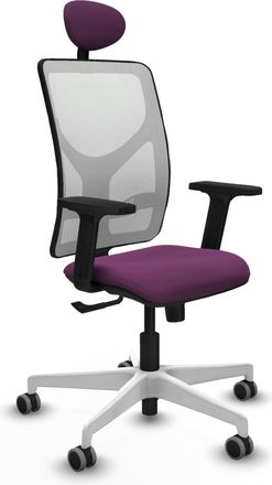 Piqueras y Crespo Stuhl f&uuml;r Call Center mit 2D-Armlehnen, h&ouml;henverstellbarer Lendenwirbelst&uuml;tze und festem Kopfteil, ausgestattet mit 3 Positionen und Schneideschaum, W