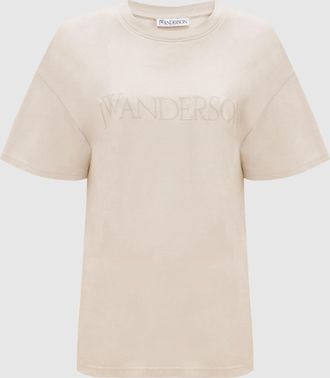 J.W.Anderson Tee-shirt Logo Broderie Beige