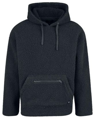 RED by EMP Herren schwarzer Kapuzenpullover mit kuscheligem Teddyfell L