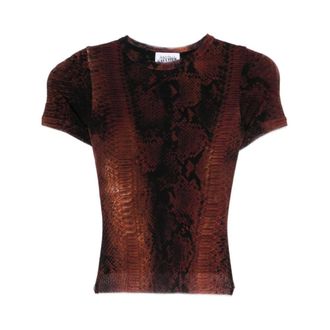 Jean Paul Gaultier Femme, Tops, Multicolore, Taille: 40 FR Mesh Printed Python Baby Tee