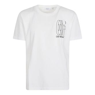 Off-white Baumwoll-T-Shirt mit Arrow-Logo - - Tops - Herren - Wei&szlig; - S