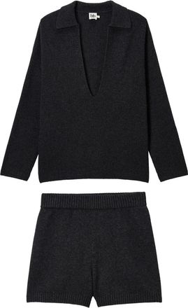 B+ab ensemble en maille à design côtelé - Noir