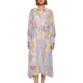 HUGO BOSS Midi Hemd Kleid f&uuml;r Damen (Bunt)