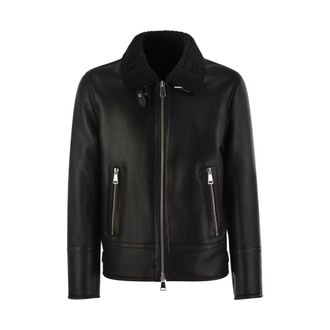 Dondup Homme, Vestes, Noir, Taille: L Veste en peau lain&eacute;e