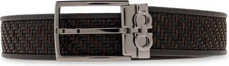 Ferragamo Homme, Accessoires, Brun, Taille: 100 CM Ceinture en cuir de veau tressé