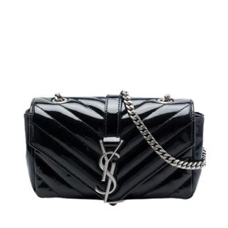 Saint Laurent Pre-owned Quilted Patent Leather Crossbody Bag - - Pre-owned - Damen - Schwarzk - ONE SIZE