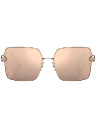Bulgari lunettes de soleil Serpenti &agrave; monture carr&eacute;e - M&eacute;tallis&eacute;