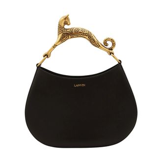 Lanvin Sac Hobo Cat en cuir noir - Femme - Sacs - Noir - Taille: ONE Size