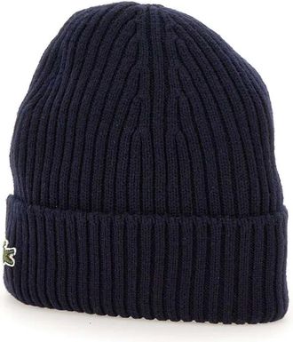 Lacoste Homme, Accessoires, Bleu, Taille: ONE Size Bonnet côtelé en laine