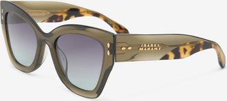 Isabel Marant Lunettes Cat Eye Lounyz - Femme - Olive Havana / Gris Vert - - Isabel Marant
