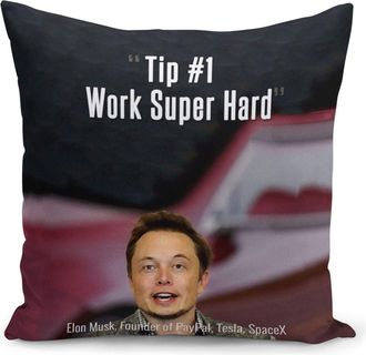 Fabulous Kissen Kissenbezug 40x40 cm Work Hard Inspirierendes Zitat Englisch Elon Musk Business Milliard&auml;r