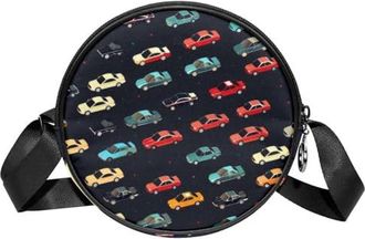 Generic Sac &agrave; bandouli&egrave;re circulaire pour femme, joli petit sac &agrave; bandouli&egrave;re avec fermeture &eacute;clair, bretelles r&eacute;glables, sac &agrave; main rond d&eacute;contract&eacute; pour fem