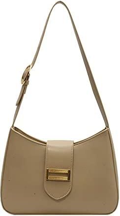 Generic Petit sac &agrave; bandouli&egrave;re en cuir pour femme avec fermeture &eacute;clair tendance, kaki, small