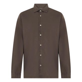 Fedeli Chemise marron fonc&eacute; &agrave; manches longues - Homme - Chemises - Brun - Taille: 4XL