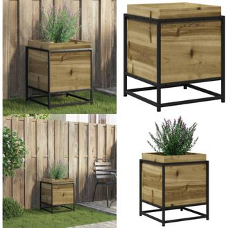 vidaXL Vidaxl - Jardini&egrave;re 40x40x50 cm bois de pin impr&eacute;gn&eacute; - Jardinieredext&eacute;rieure - Bac &agrave; Fleurs - Pot De Fleurs - D&eacute;co Ext&eacute;rieur - Bois Trait&eacute; - Home &