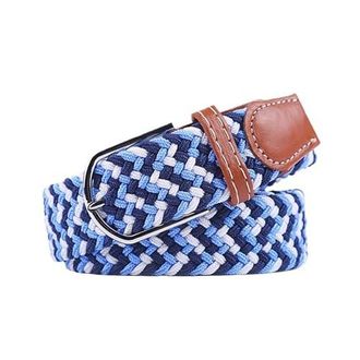 Generic Ceinture &eacute;lastique en toile tiss&eacute;e avec boucle ardillon tricot&eacute;e pour homme et femme, 46, 3.3cmX107cm