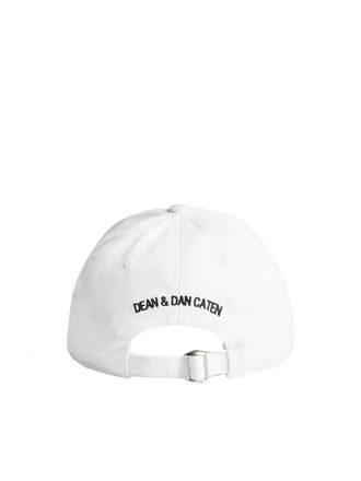 Dsquared2 Mens Be Icon Logo Baseball Cap White Accessories > Beanies & Hats