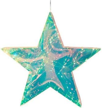 Gift Company Glow, Stern mit LED, M, irisierend, 37,5x36x4cm