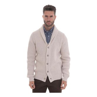 Fay Cardigan mit Kn&ouml;pfen - - Knitwear - Herren - Beige - M