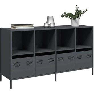 vidaXL Sideboard Anthrazit 135x39x73,5 cm Kaltgewalzter Stahl - Vidaxl