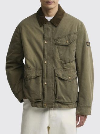 Barbour Hemdjacke aus gewachster Baumwolle mit Cordkragen