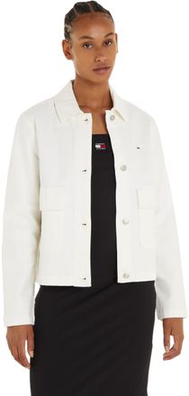 Tommy Jeans Damen Hemdjacke aus Baumwolle, Beige (Ancient White), XL