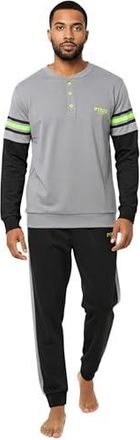 Pyrex Pyjama Homme Chaud Coton Interlock Pyjama Homme Hiver Long avec Poignets et Style Sport, Modèle 2., L