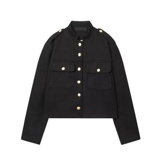 Generic Veste courte classique douce for femme, v&ecirc;tements dext&eacute;rieur l&eacute;gers et tendance, manteau polyvalent d&eacute;contract&eacute; for printemps et automne, fermeture &eacute;c