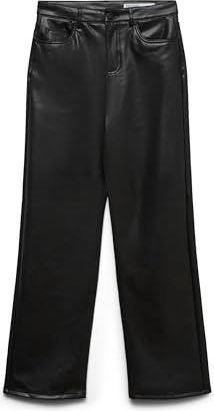 Vero Moda Vero Moda Pantalon en Simili-Cuir VMTESSA Taille Haute Pantalons Black 30 32 Black (US) 30 / L32