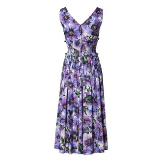 Dolce & Gabbana Anemone Floral Pleated Popeline Midi Kleid - - Dresses - Damen - Mehrfarbig - 2XS