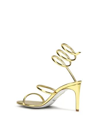 Rene Caovilla Womens Sandals Cleo Metallic Dark Gold Calf Leather