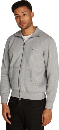 Tommy Hilfiger Herren Sweatshirt mit Reißverschluss Essential Fleece Stehkragen, Grau (Medium Grey Heather), XL