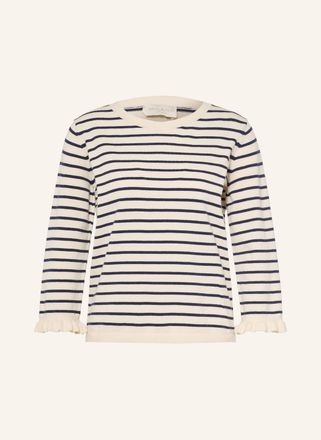 Milano Milano Italy Pullover Mit 3/4-Arm Und R&uuml;schen weiss