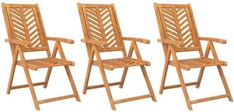 vidaXL Gartenstühle Verstellbar 3 Stk. Massivholz Akazie Vidaxl
