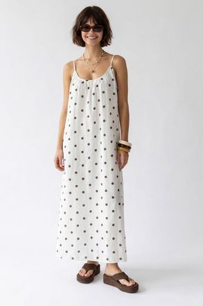 Mixray Punkted A-Linien-Maxikleid