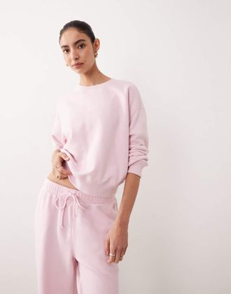 Abercrombie & Fitch YPB - Sweat densemble ras de cou en tissu éponge - Rose