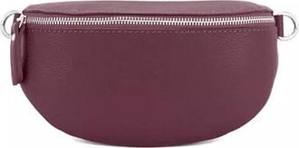 Generic VP105 Sac banane en cuir véritable pour femme Style italien, bordeaux, Medium