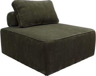 Sweeek Sessel ohne Armlehne mit Cordbezug f&uuml;r ein modulares Sofa, Cord, Dunkelgr&uuml;n