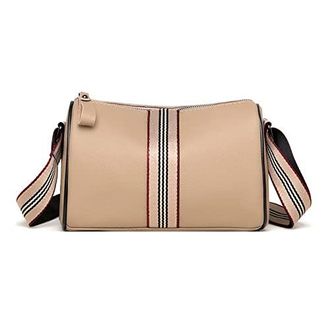 Generic Sac &agrave; bandouli&egrave;re en cuir de vache pour femme, petit sac &agrave; main cylindrique, sac &agrave; bandouli&egrave;re tendance, sac &agrave; bandouli&egrave;re d&eacute;contract&eacute;, kaki, Small