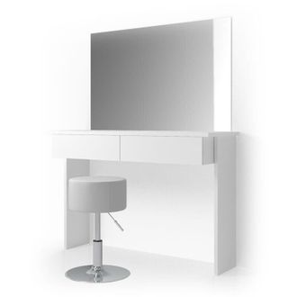 Vicco Coiffeuse Azur, Blanc, 120 cm avec tabouret