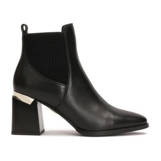 Kazar Schwarze Stiefel mit einem breiten dekorierten Absatz - - Shoes - Damen - Schwarzk - 37 EU