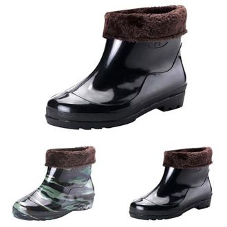 Generic Bottes de pluie pour homme - Bottes en caoutchouc antid&eacute;rapantes - Chaudes - Doubl&eacute;es en fourrure - Imperm&eacute;ables - Antid&eacute;rapantes - Pour la p&ecirc;che, la 